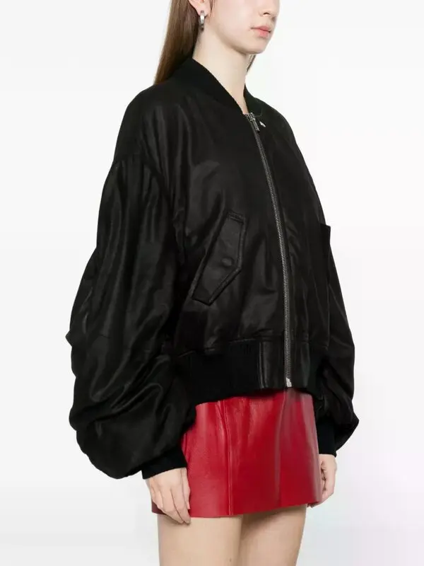Rick Owens Leather Bomber Jacket