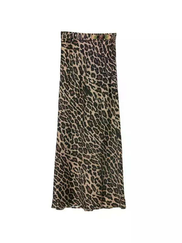BAZAR DELUXE Leopard-pattern Midi Skirt