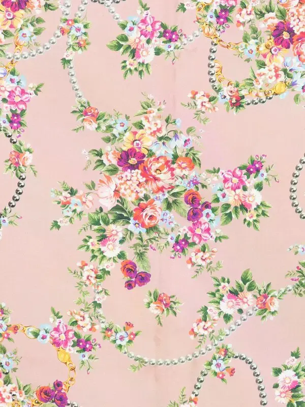Dolce & Gabbana Small Flower Bouquets-print Silk Twill Scarf - Neutrals