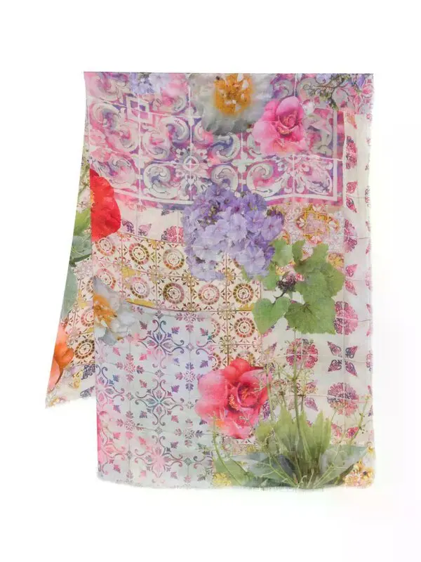 Faliero Sarti Floral Scarf - Neutrals