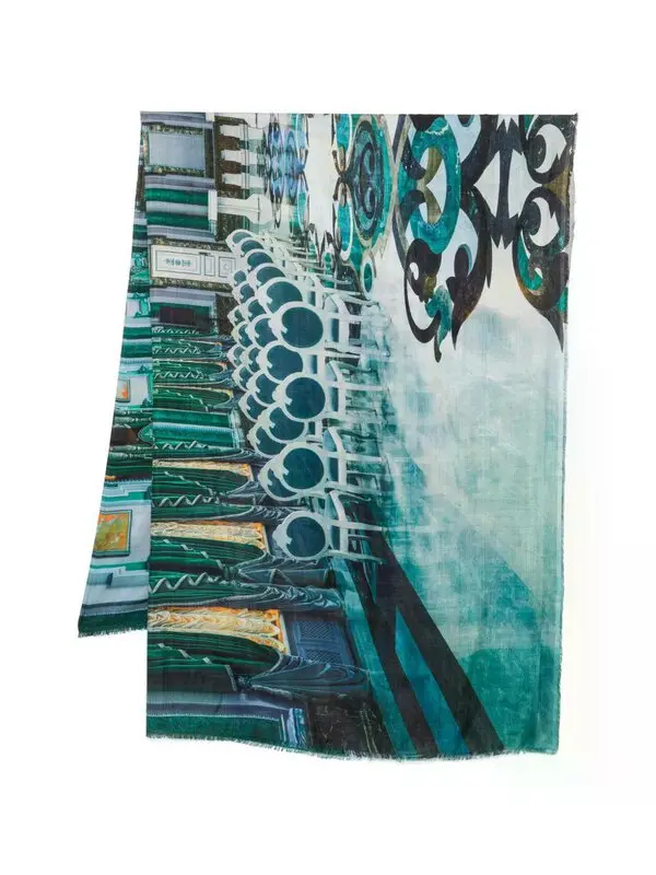 Faliero Sarti Printed Scarf - Blue