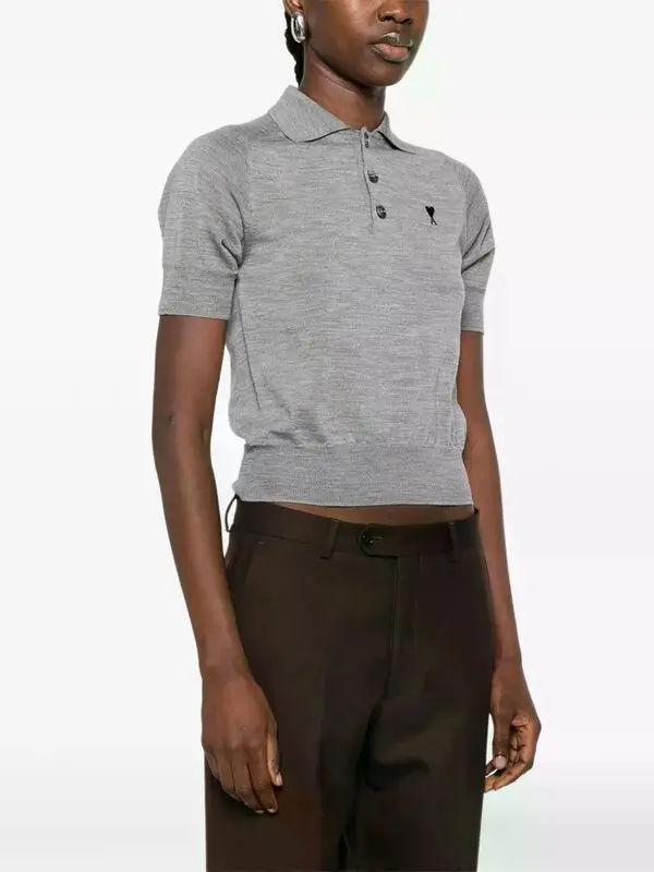 AMI Paris De Coeur Short Sleeve Polo