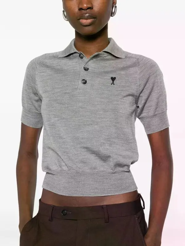 AMI Paris De Coeur Short Sleeve Polo