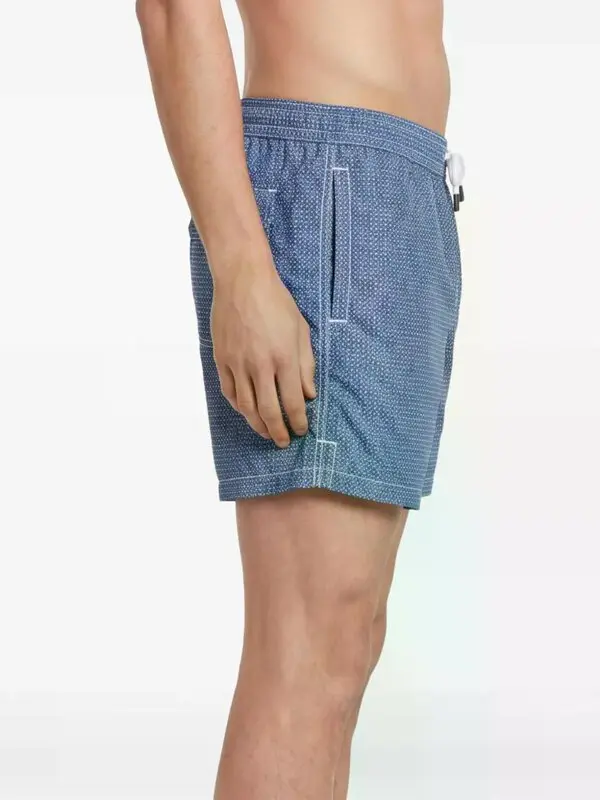 Fedeli Patterned Swim Shorts - Blue
