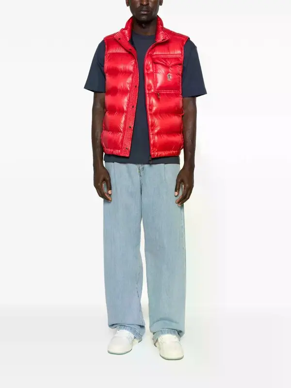 Moncler Logo-patch Puffer Gilet - Red