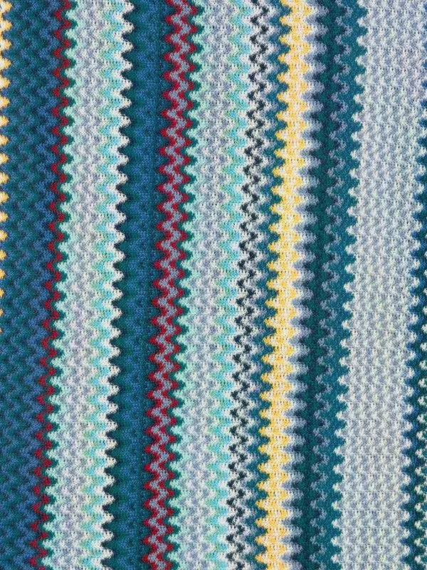 Missoni Zig-zag Fringed Scarf - Blue