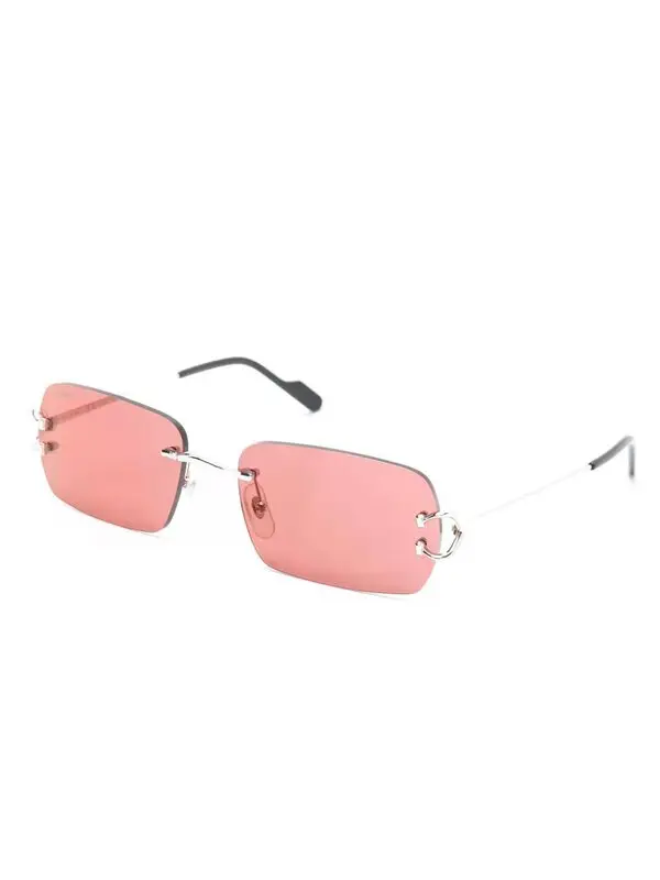 CARTIER C-shape Rectangle-frame Sunglasses