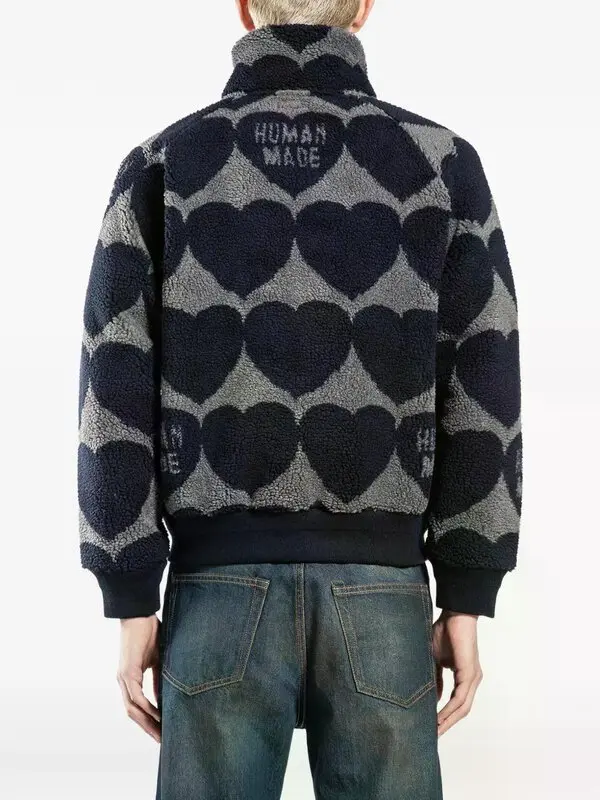 HUMAN MADE Heart-pattern Fleece Jacket