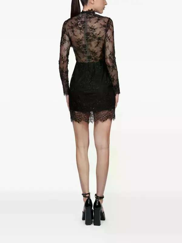 MIA PECULIAR Lace Bow-embellished Mini Dress