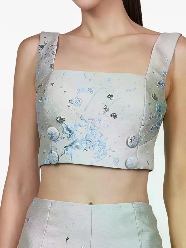 MIA PECULIAR Button-embellished Top