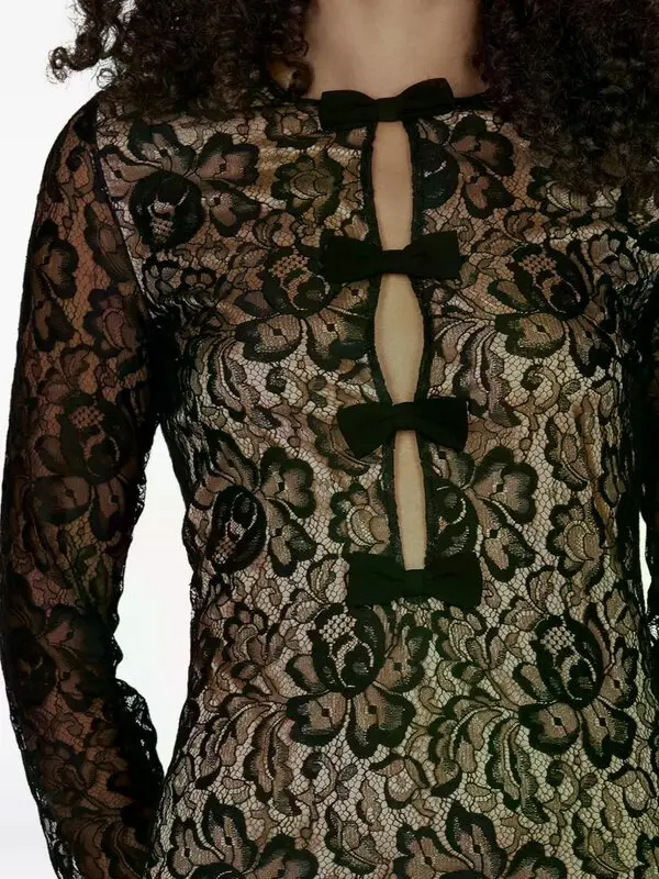 MIA PECULIAR Lace Bows Mini Dress