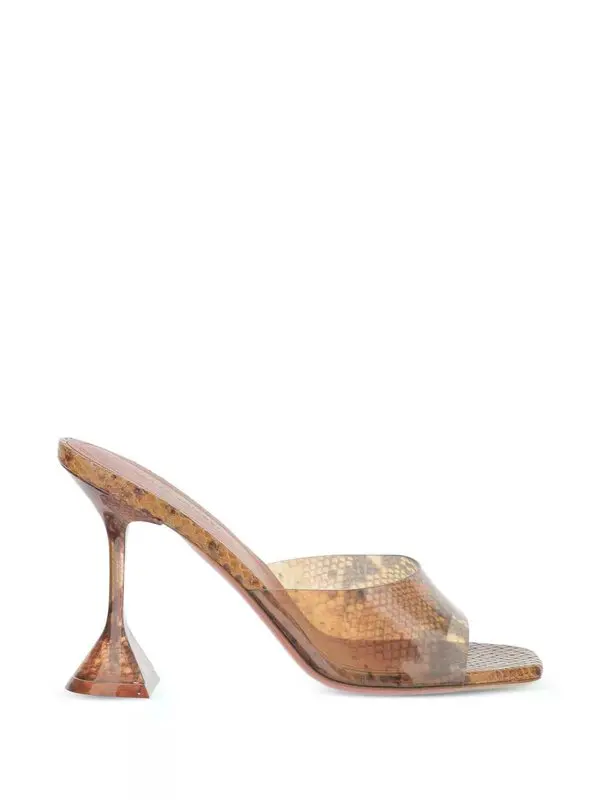 Amina Muaddi Lupita Glass Slipper Mules - Brown
