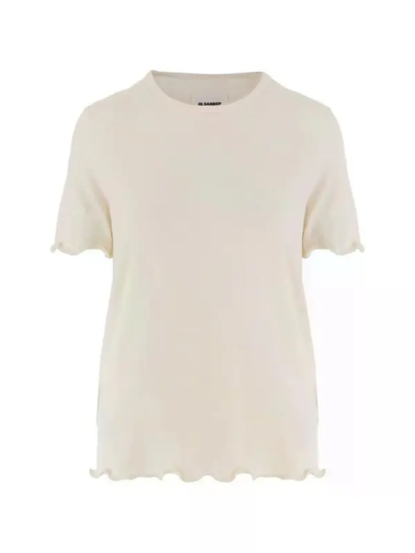 JIL SANDER Scalloped-trim T-shirt