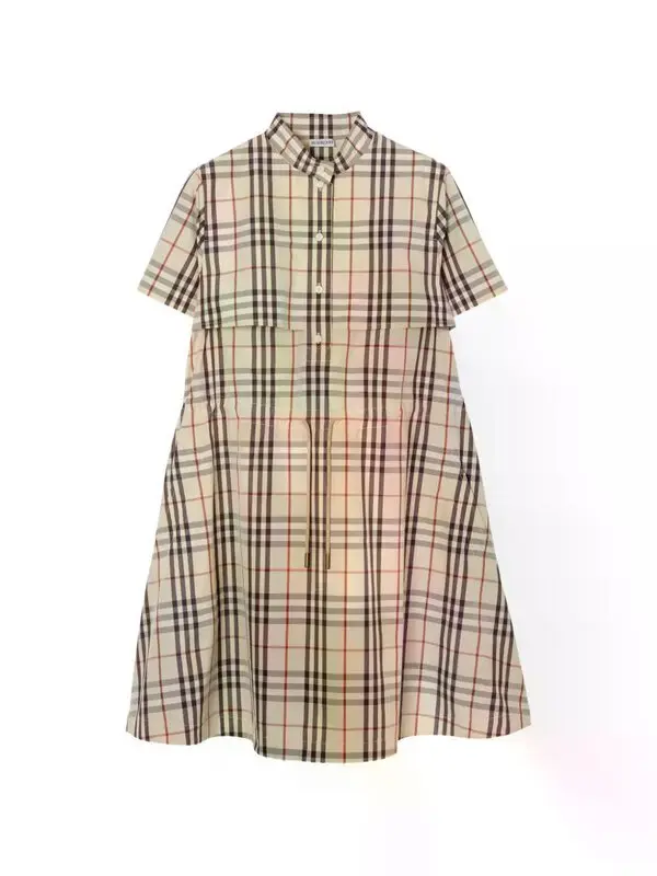 Burberry Check Cotton Shirt Dress - Neutrals
