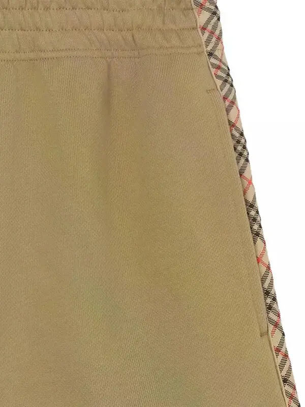 Burberry Check Trim Cotton Shorts - Neutrals