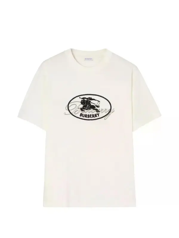 Burberry Knight Stamp Cotton T-shirt - Neutrals