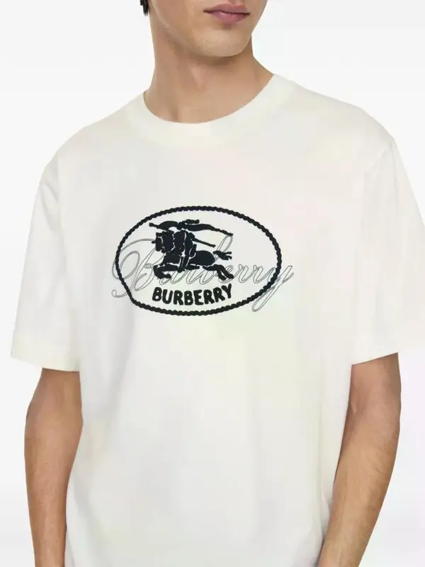 Burberry Knight Stamp Cotton T-shirt - Neutrals