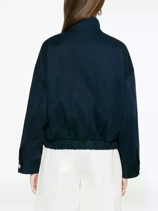 Maje Cotton Bomber Jacket With Gold Button Details