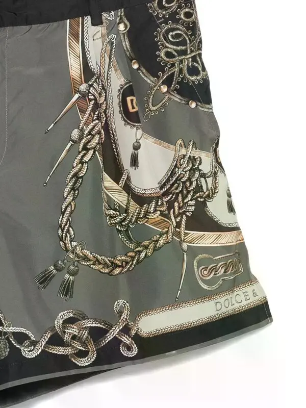 Dolce & Gabbana Graphic-print Swim Shorts - Green
