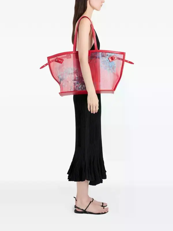 Proenza Schouler Mesh Graphic Print Tote - Red