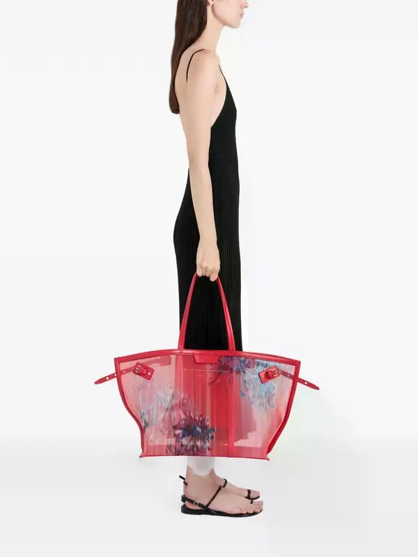 Proenza Schouler Mesh Graphic Print Tote - Red