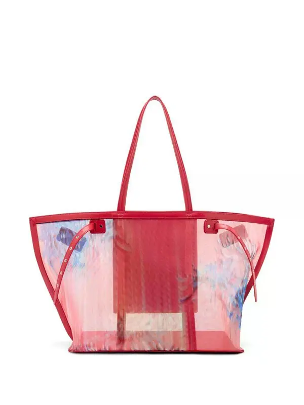 Proenza Schouler Mesh Graphic Print Tote - Red