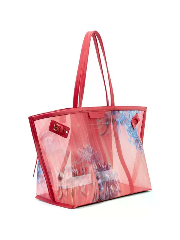 Proenza Schouler Mesh Graphic Print Tote - Red