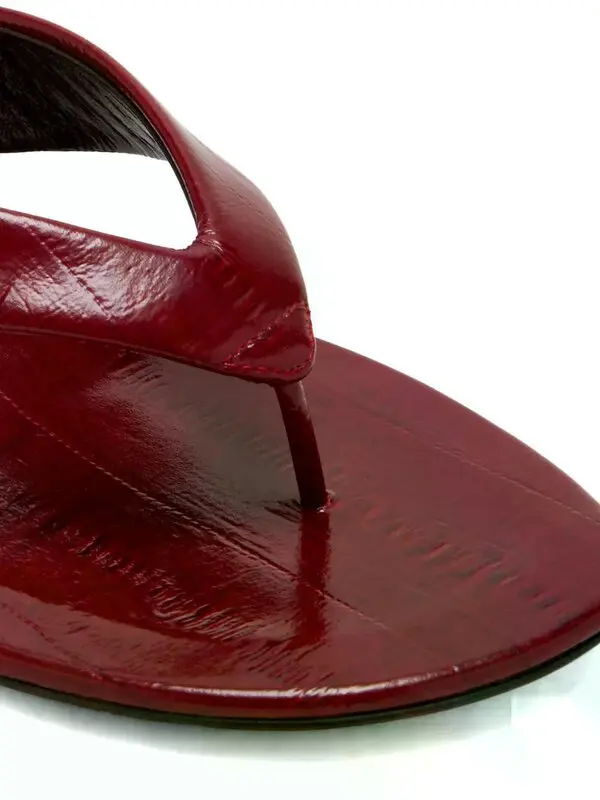 Le Monde Beryl Leather Wedge Sandals - Red