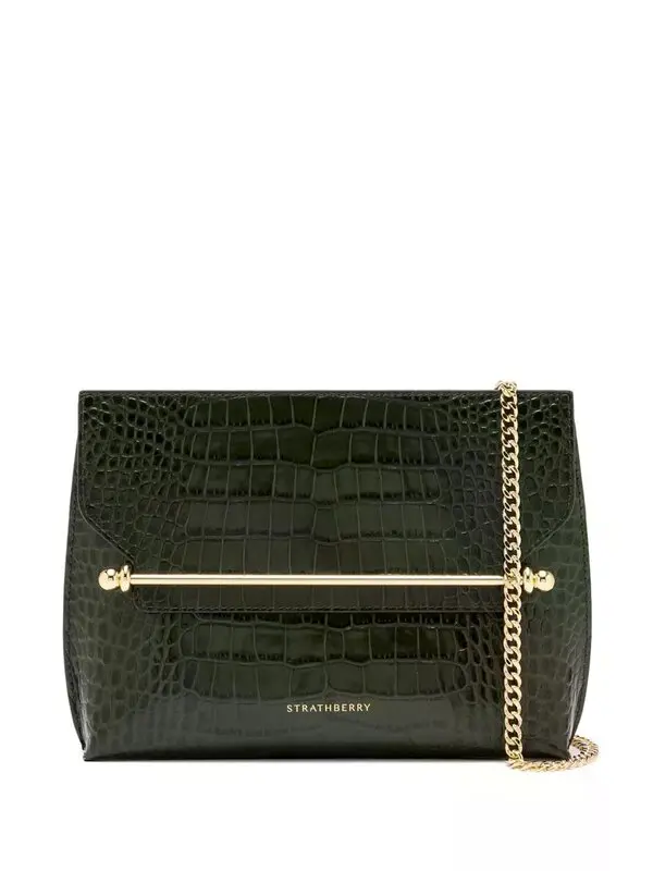 Strathberry Leather Clutch With Chain Strap