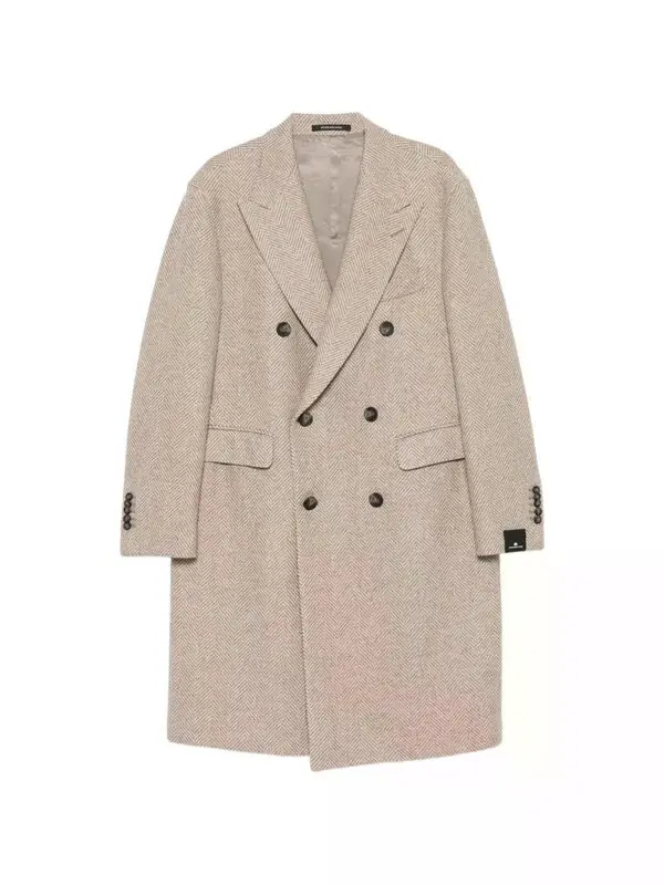 Tagliatore Double-breasted Herringbone Overcoat