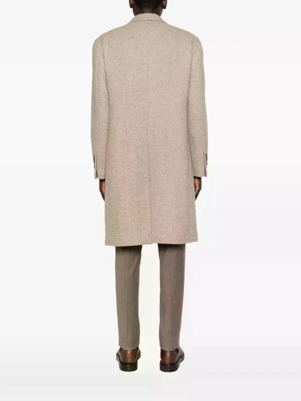 Tagliatore Double-breasted Herringbone Overcoat