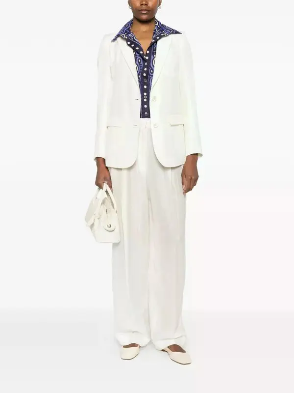 Fabiana Filippi Wide Leg Pleat Trousers - Neutrals