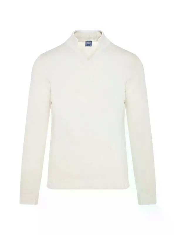 Fedeli V-neck Sweater - White