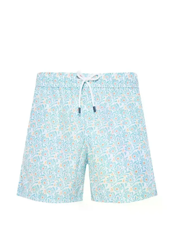 Fedeli Floral-print Beach Shorts - White