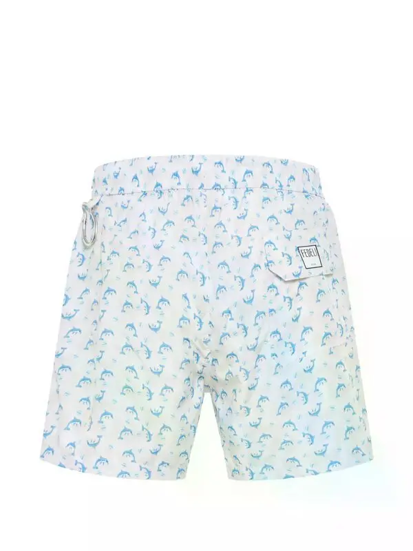 Fedeli Dolphin-print Swim Shorts