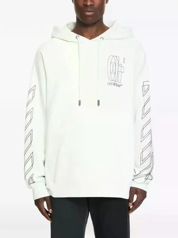 Off-White Outline Double Arrow Graphic Hoodie - Neutrals