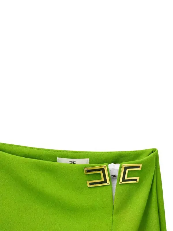 Elisabetta Franchi Buckle Slit Midi Skirt - Green