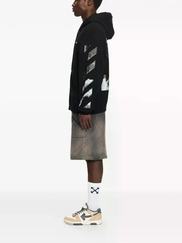 Off-White Arrow Zip-up Hoodie - Black