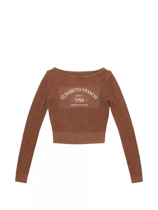 Elisabetta Franchi Long-sleeve Ribbed Knit Sweater