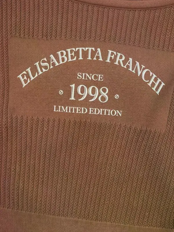 Elisabetta Franchi Long-sleeve Ribbed Knit Sweater
