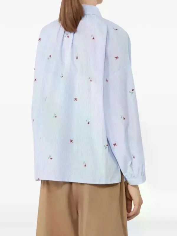 Max Mara Striped Floral Shirt
