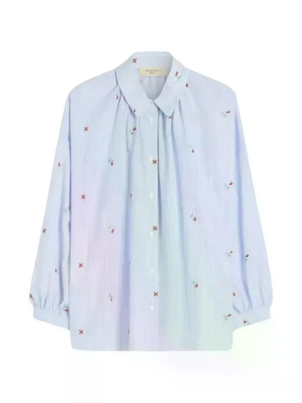 Max Mara Striped Floral Shirt - White