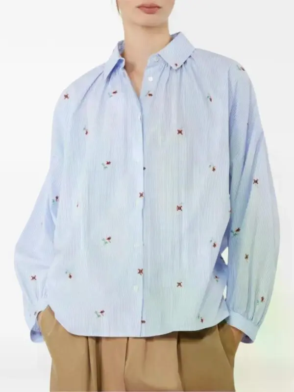 Max Mara Striped Floral Shirt
