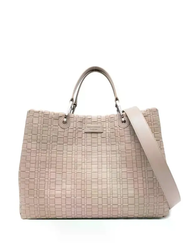 Emporio Armani Woven Top Handle Tote Bag