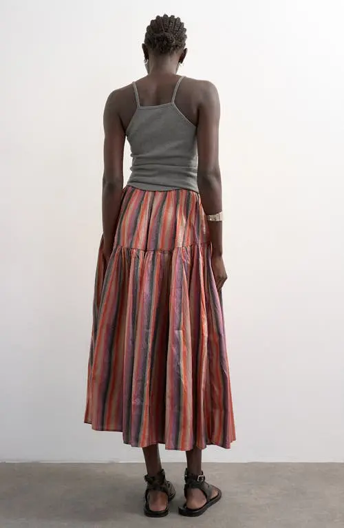 Topshop Striped Taffeta Skirt