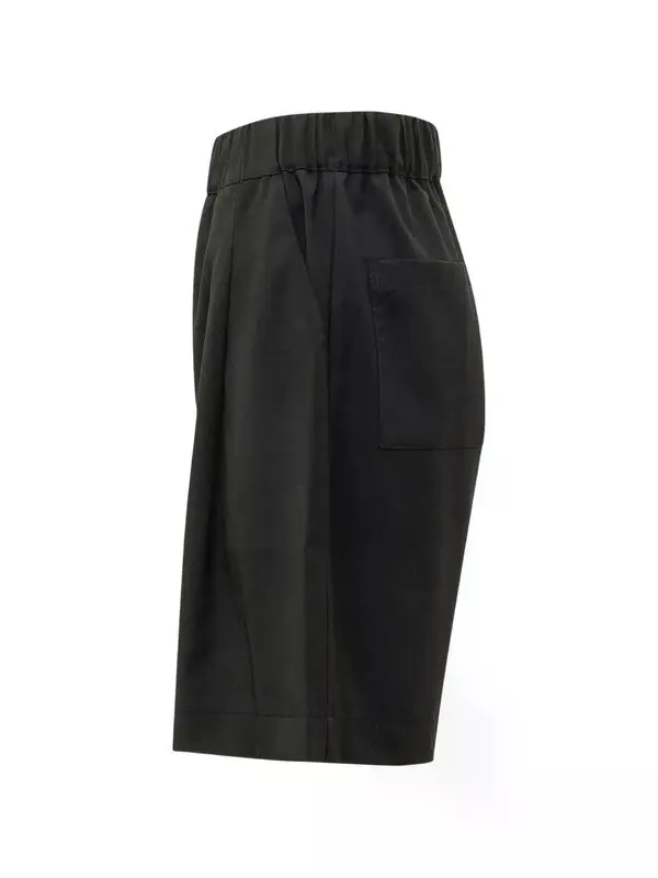 A PAPER KID Elasticated Waistband Bermuda Shorts - Black