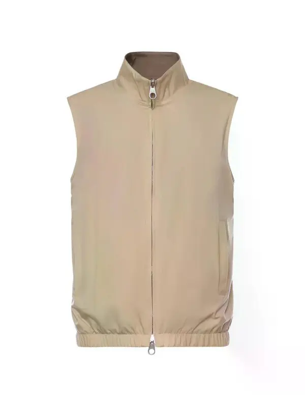 Loro Piana Zip-up Collarless Gilet - Neutrals