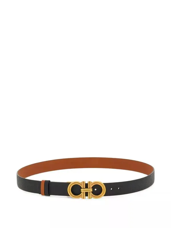 FERRAGAMO Reversible And Adjustable Gancini Belt - Black