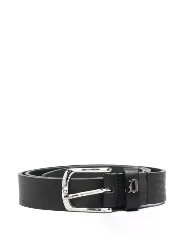 DONDUP Silver-tone Buckle Belt - Black