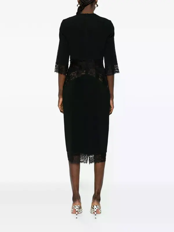 Elie Saab Lace-panel Midi Dress